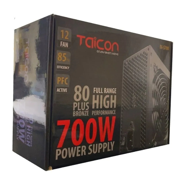 Fonte Real Atx 700w 80 Plus Bronze Pfc 7 Sata 3 Ide 1 Pci-e - Taicon